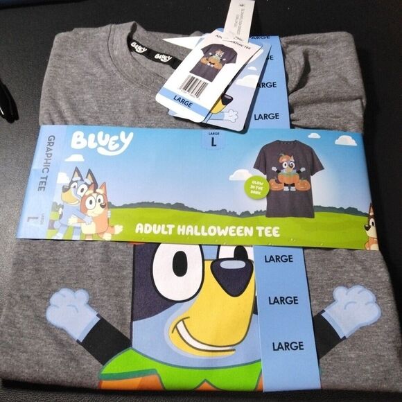 Bluey | Tops | Bluey Adult Glow In The Dark Short Sleeve Crew Neck ...